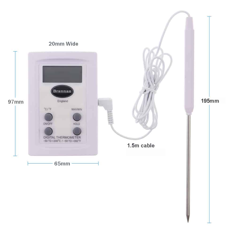 5500010 - Digital Thermometer with Stainless Steel probe and 1500mm ...