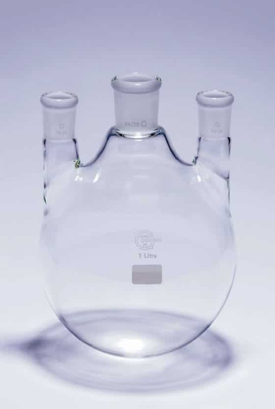 Round Bottom, Three Neck Flask - Nom Capacity 1000ml, Socket Size 29/32 ...