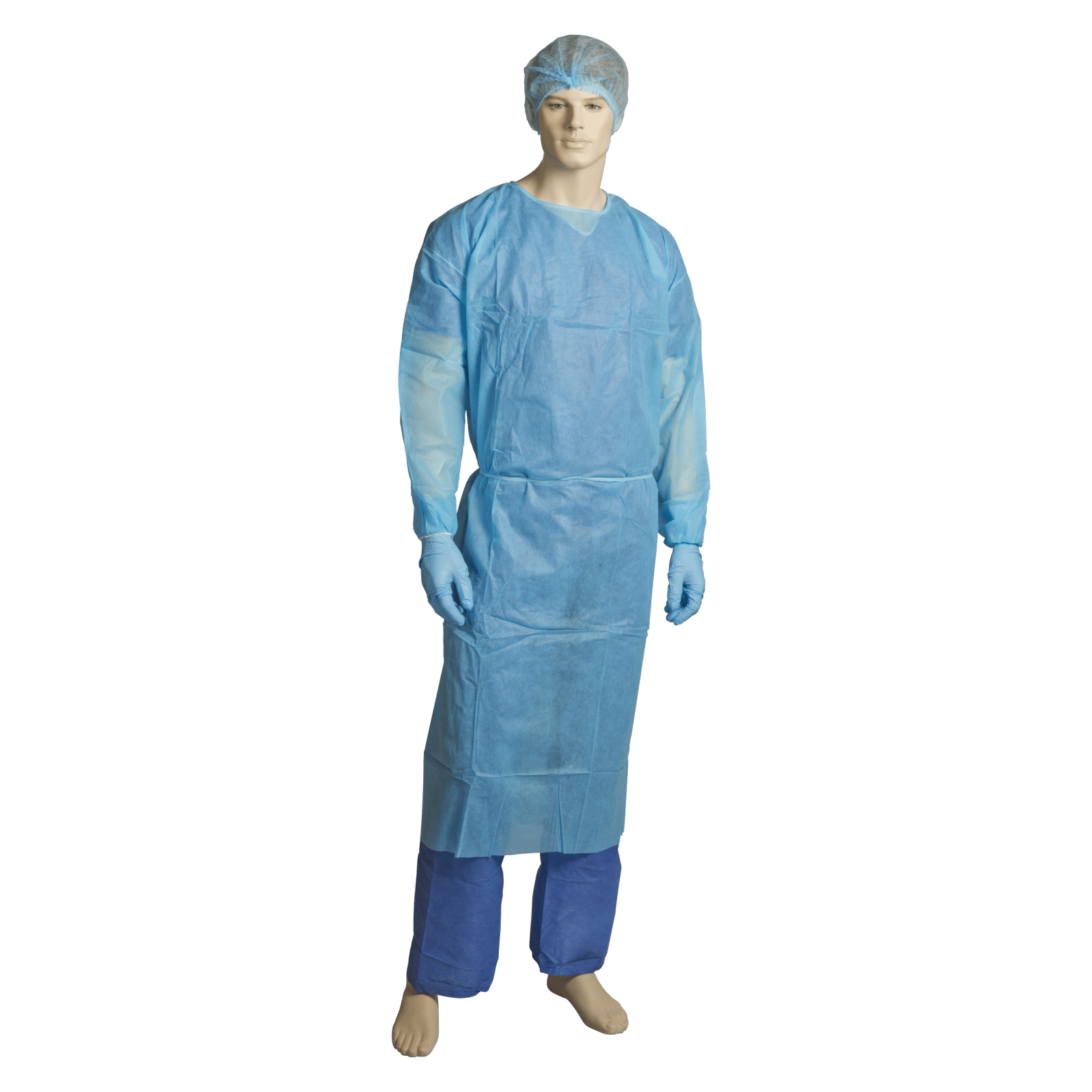 Polypropylene/Polyethylene Fluid Resistant Clinical Gown- Blue (Pack of ...