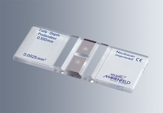 Counting chamber, Neubauer-improved, bright line, Depth of chamber 0 ...